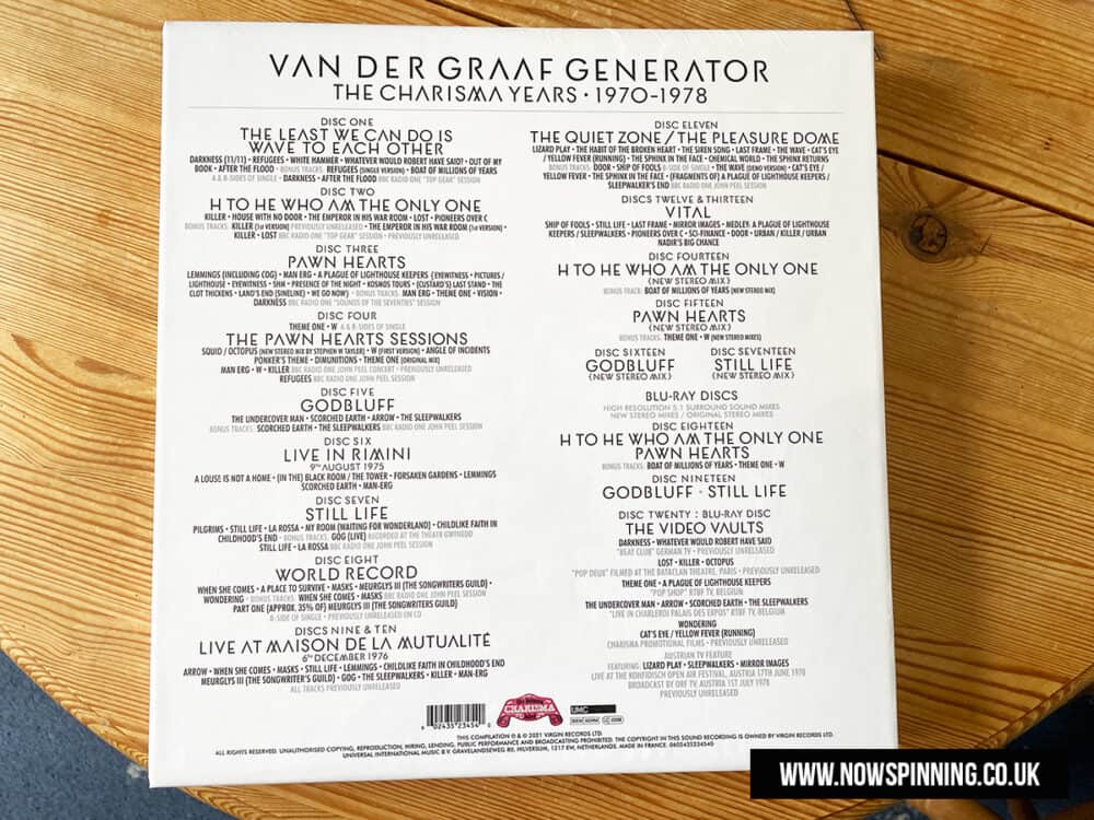 Van Der Graaf Generator - The Charisma Years - Unboxing and Review